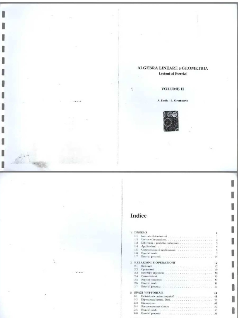 Algebra Lineare E Geometria Ii Basile Stramaccia Pdf Pdf