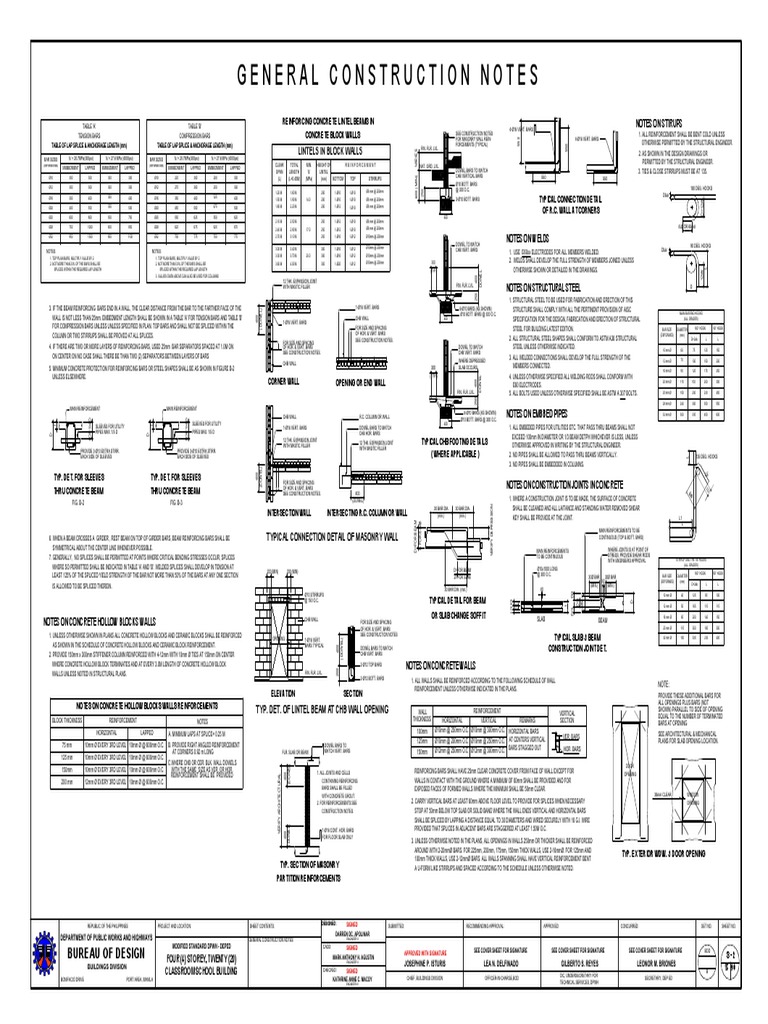 General Construction Notes: Bureau of Design | PDF | Beam (Structure ...