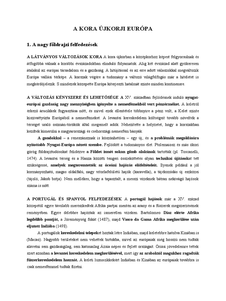 A Kora - Jkorji Eur - Pa (XVI.-XVII. SZ - Zad) | PDF