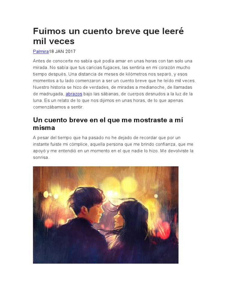 Fuimos Un Cuento Breve Que Leeré Mil Veces | PDF | Poesía