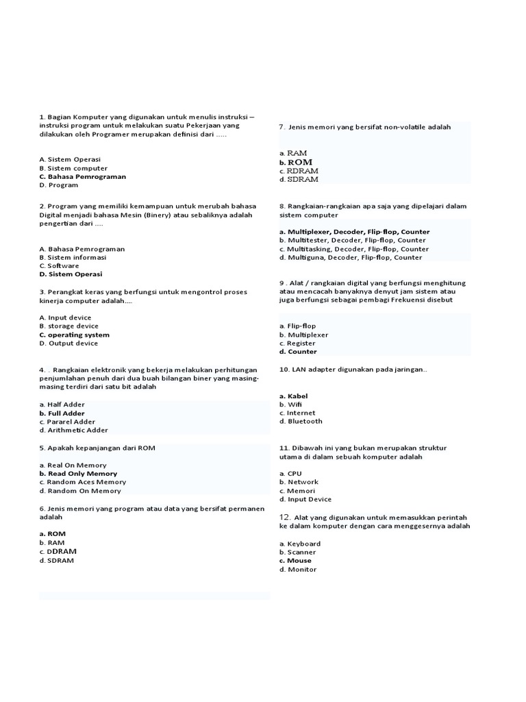 Soal Pts Siskom Kelas X | PDF