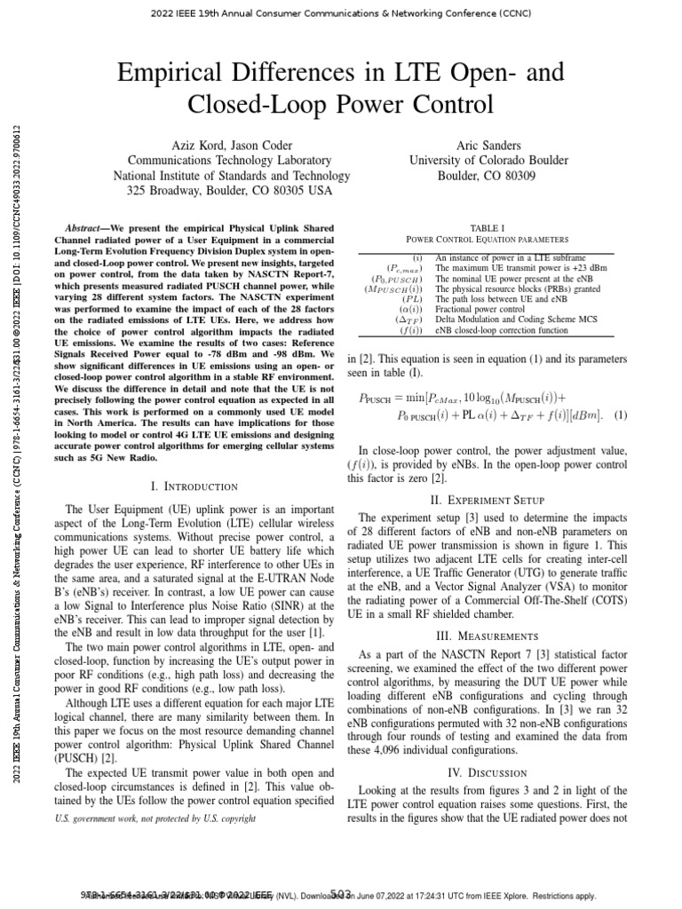 LTE Power | PDF | Control Theory | Computer Science