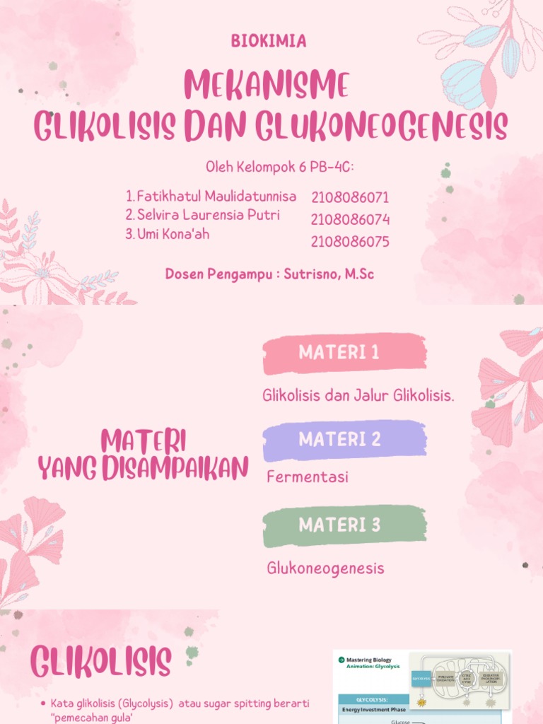 Kelompok 6 - Mekanisme Glikolisis Dan Glukoneogenesis | PDF