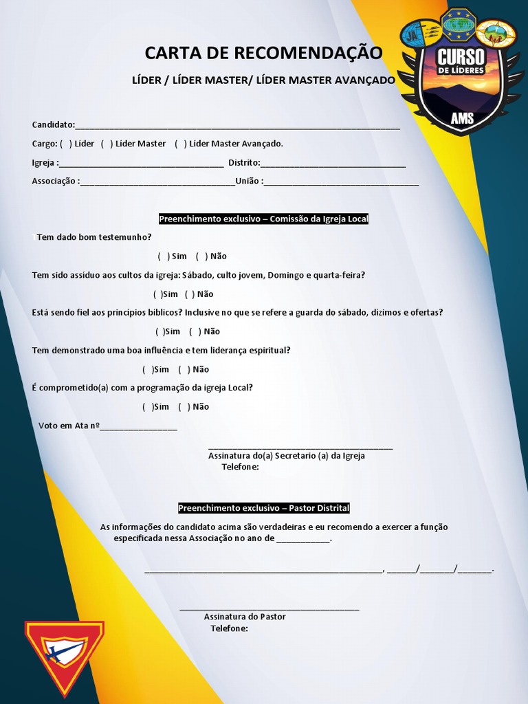 Carta de Recomendação Padrão DBV | PDF