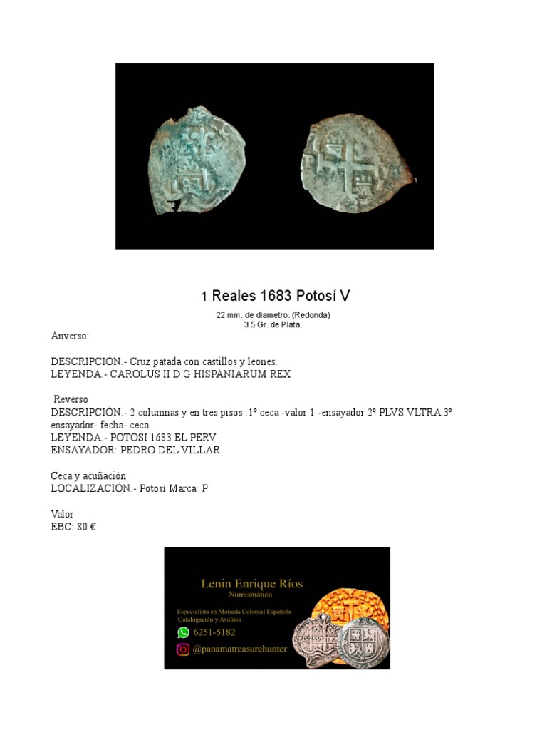 Moneda de Potosí 1683: Pedro Villar | PDF | Historia