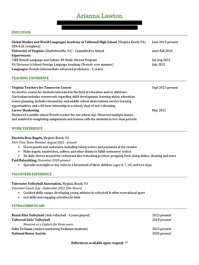 Arianna Lawton Teacher Resume - 2023 | PDF | Learning | Behavior Modification