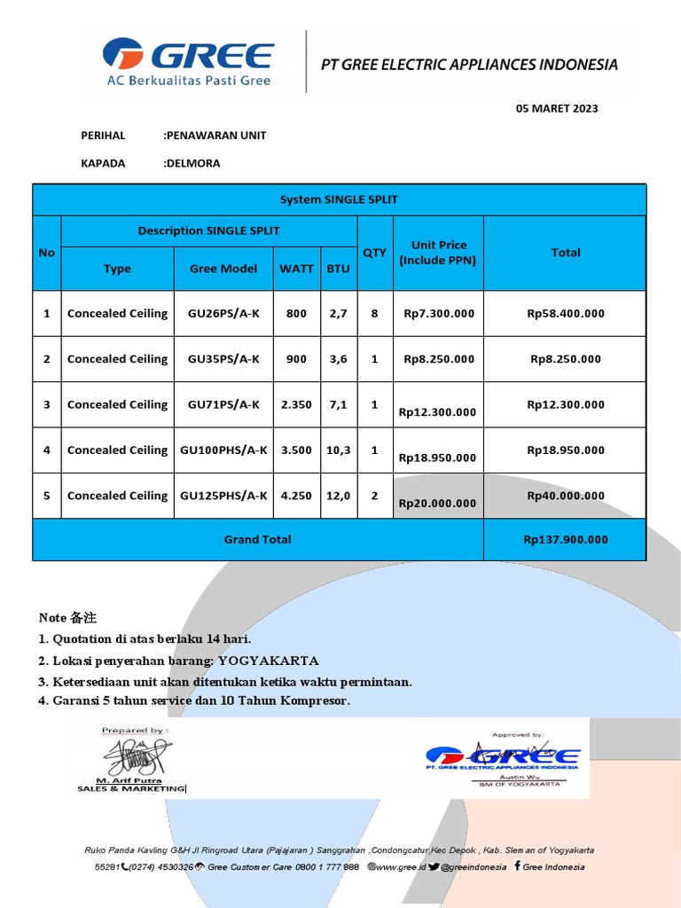 Kop Penawaran Delmora Single Split | PDF