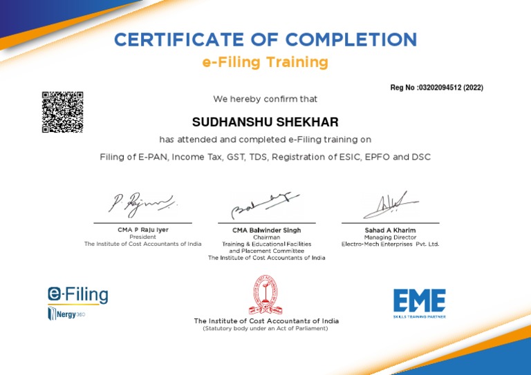 E Filing Certificate | PDF | Finance & Money Management | Technology ...