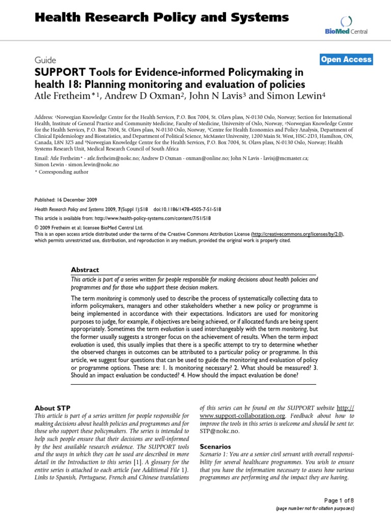 2009-SUPPORT Tools For Evidence-Informed Policymaking in Health 18-Planning Monitoring and ...