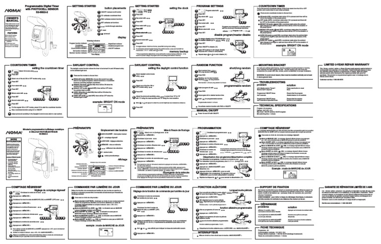 Noma Programmable Timer Manual | PDF