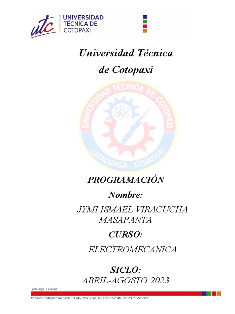 DEBER DE PROGRAMACION Jymi Viracucha | PDF | Ingeniería de software | Ingeniería Informática