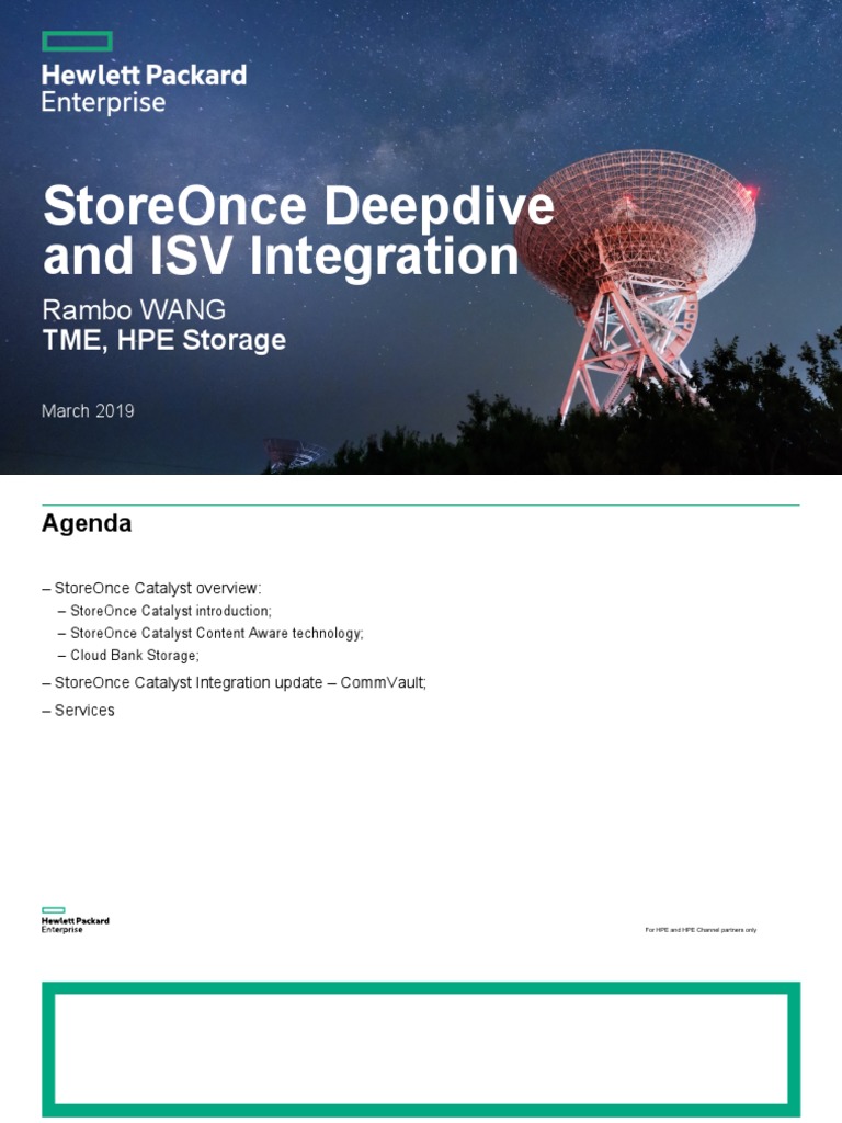StoreOnce Deepdive ISV Integration | PDF | Backup | Cloud Computing StoreOnce Deepdive ISV Integration | PDF | Backup | Cloud Computing