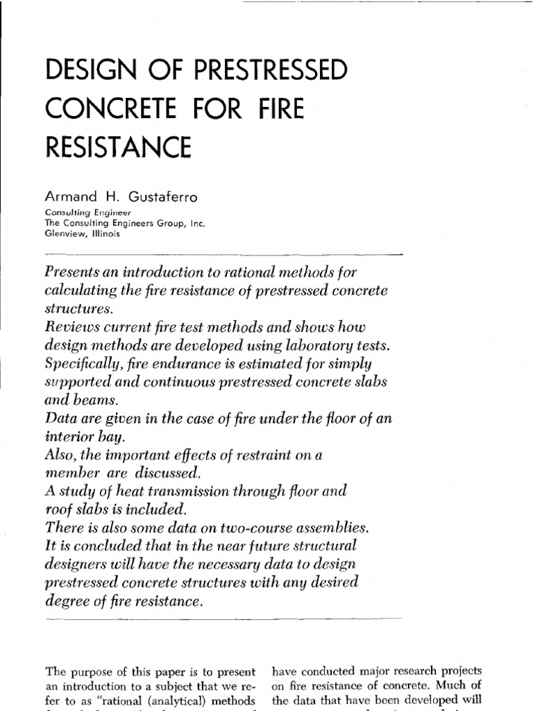 Design of Pre Stressed Concrete For Fire Resistance | PDF | Concrete ...
