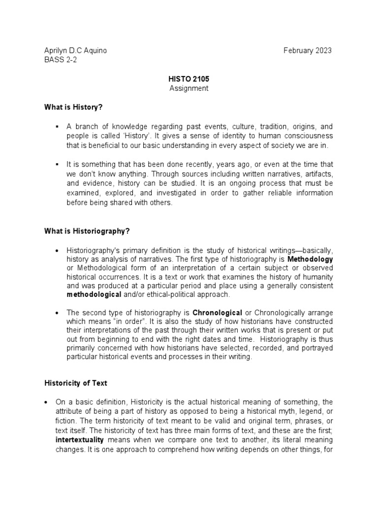 History - Assignment | Download Free PDF | Historiography | Narrative History - Assignment | Download Free PDF | Historiography | Narrative