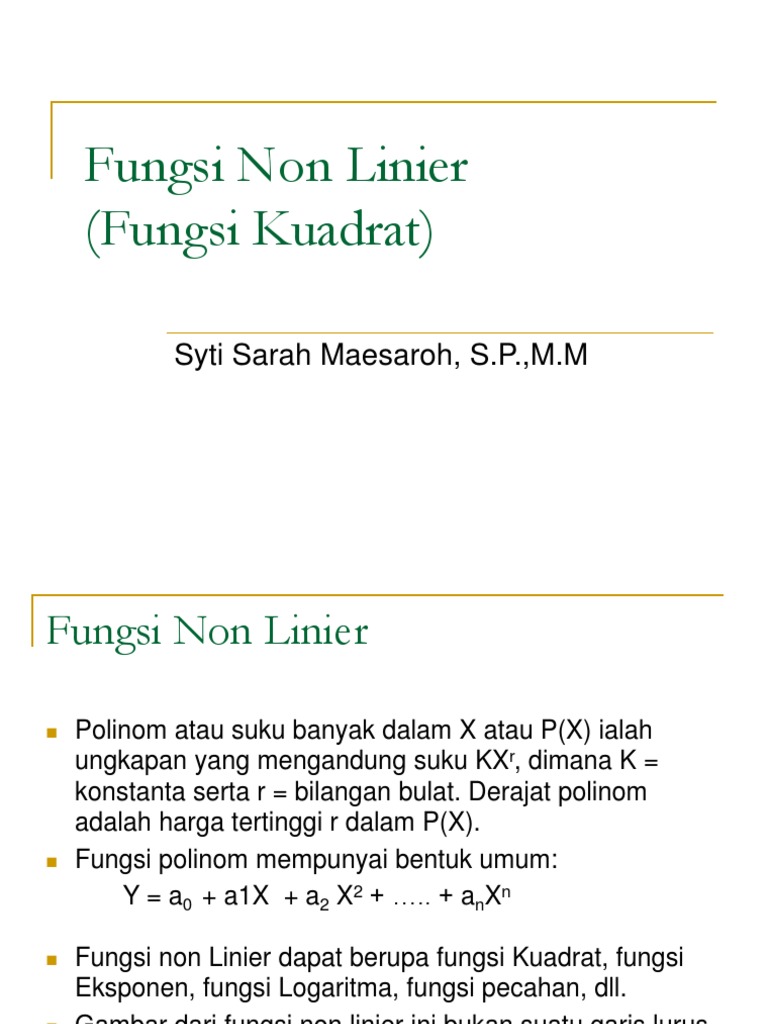 Fungsi Non Linear | PDF