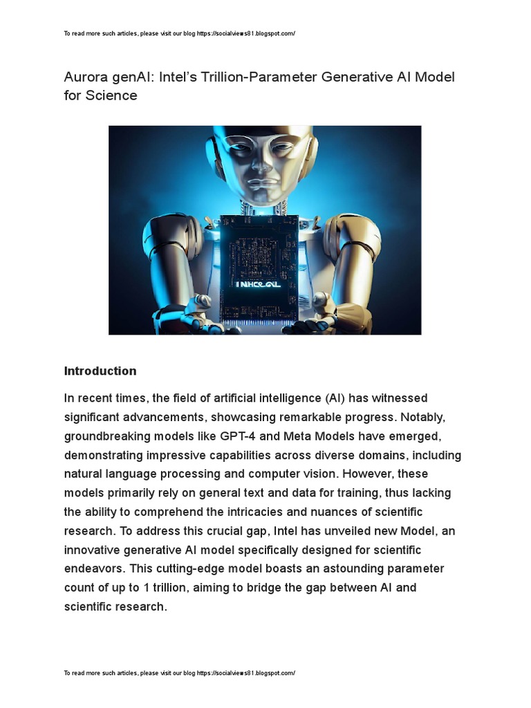 Aurora genAI: Intel's Trillion-Parameter Generative AI Model For Science | PDF | Artificial ...
