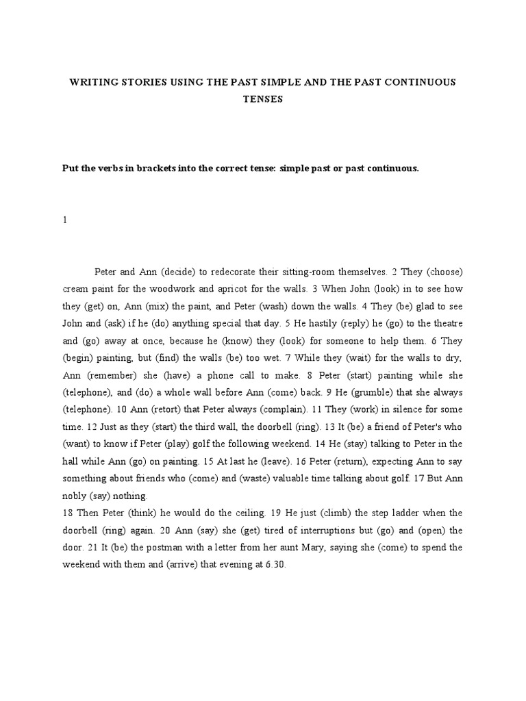 Writing Stories Using The Past Simple and The Past Continuous Tenses | PDF
