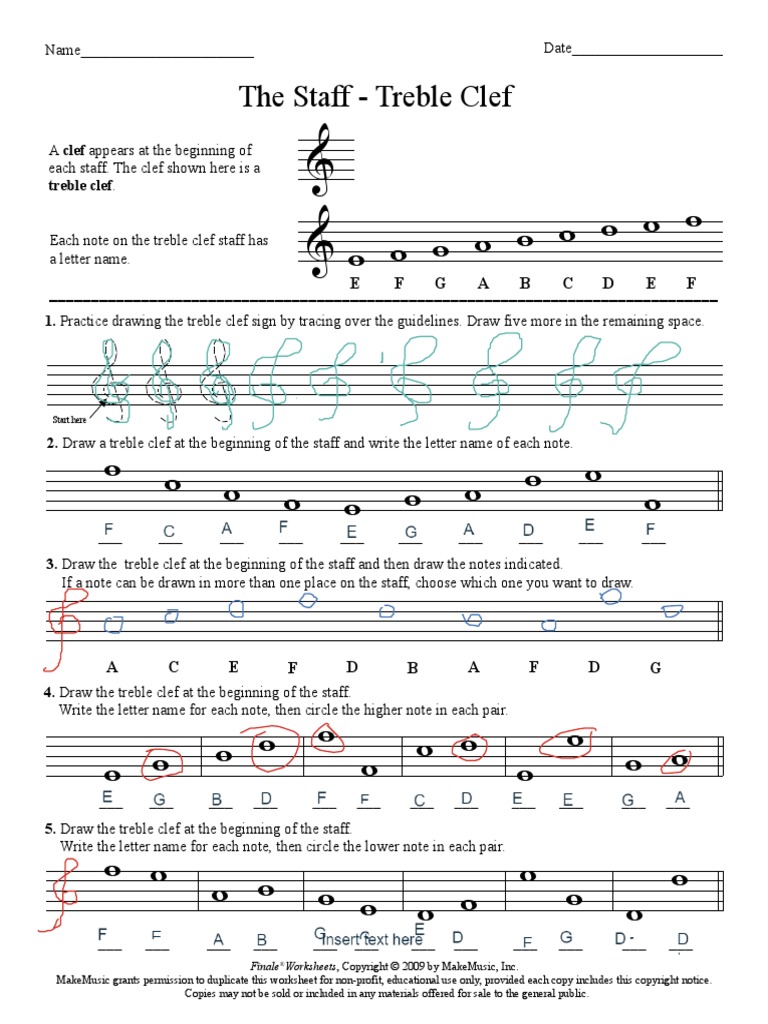 The Staff, Treble Clef | PDF | Data Management | Social Information ...