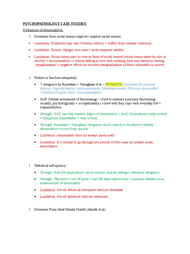 Psychopathology Case Studies 2 | PDF | Obsessive–Compulsive Disorder ...