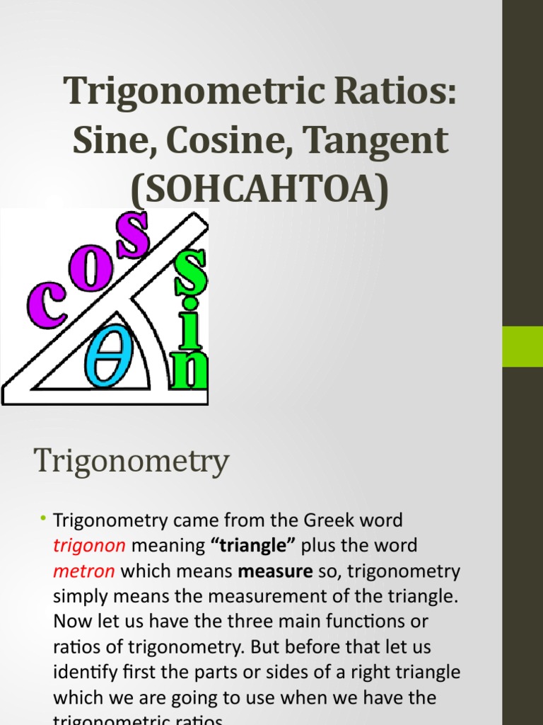 MATH9 Trigonometric Ratios | PDF
