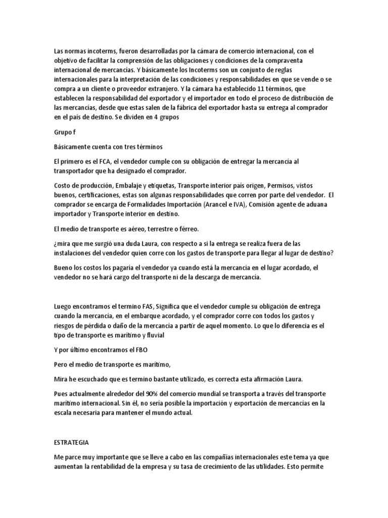 Las Normas Incoterms | PDF | El comercio internacional | Economias