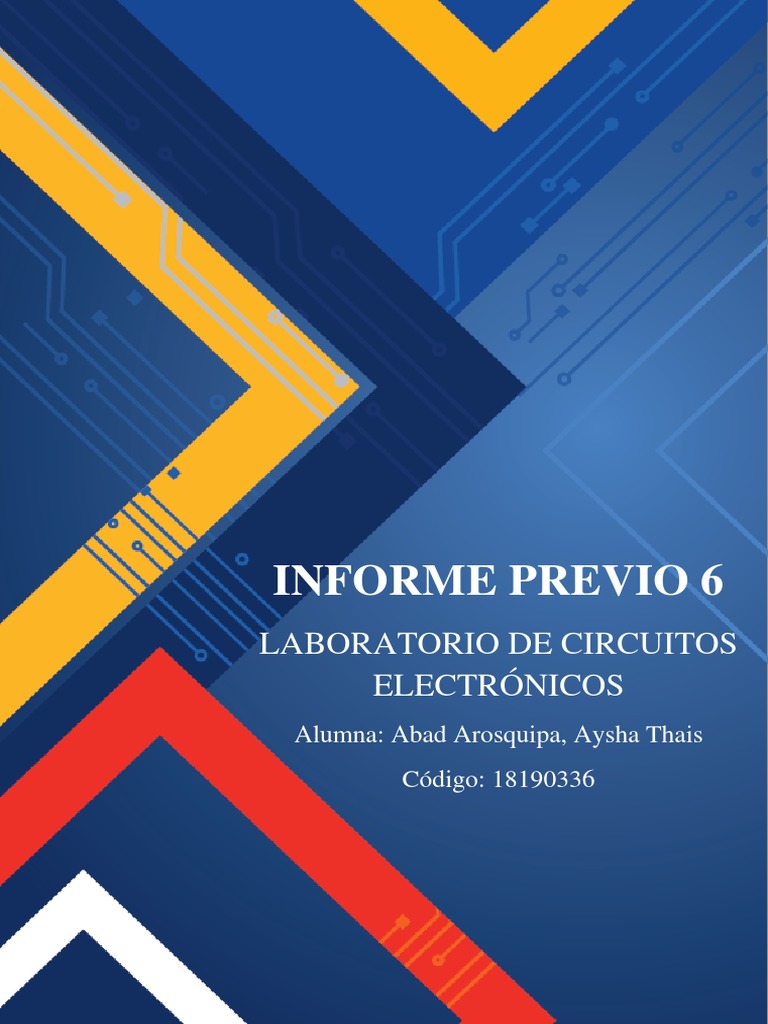 Informe Previo 6 Lab - Circ.electrónicos | PDF | Electromagnetismo | Energia electrica