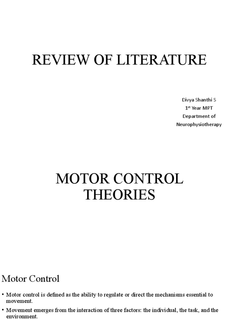 Motor Contol Theories | PDF