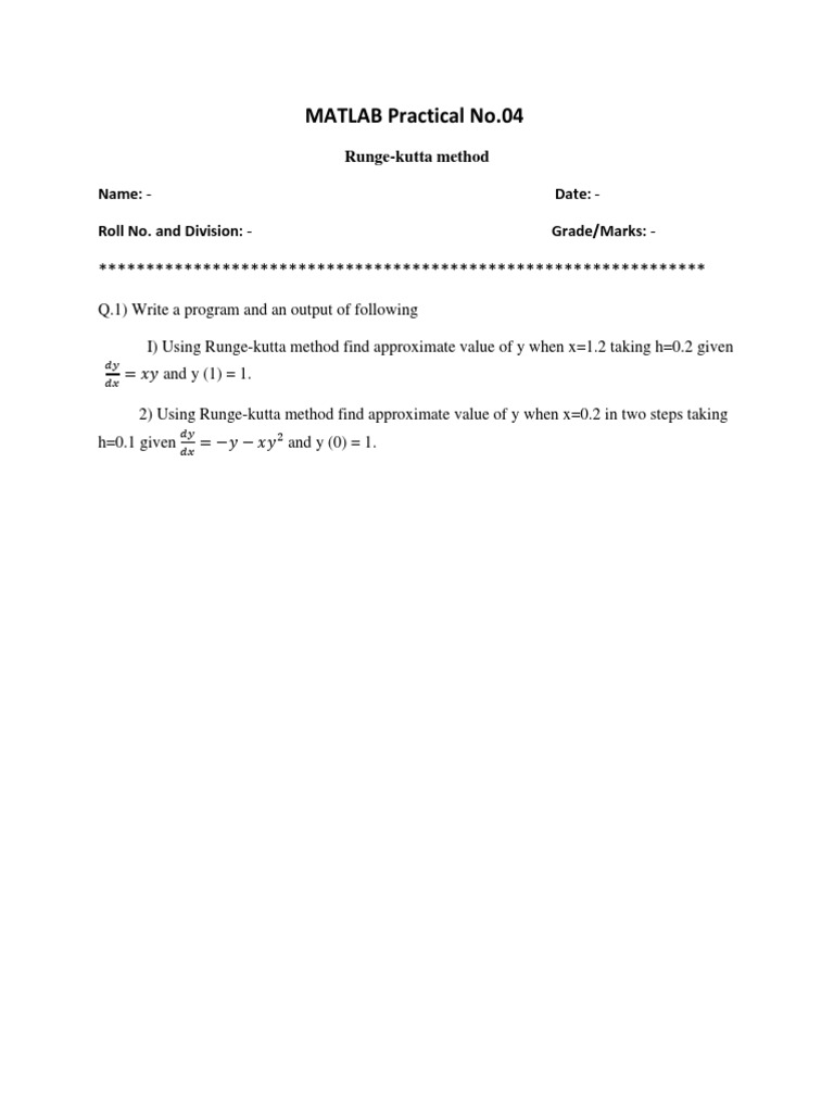 Runge Kutta Method | PDF