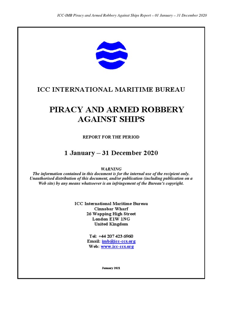 ICC IMB 2020 Annual Piracy Report | PDF | Piracy Off The Coast Of Somalia | Piracy