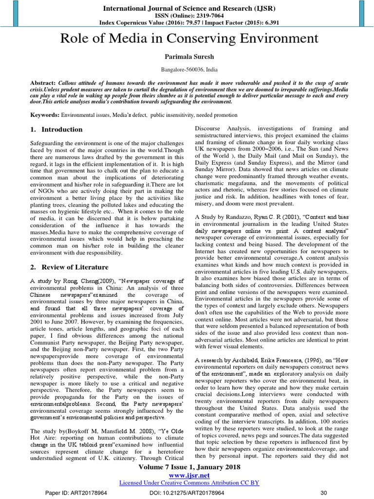 Role of Media in Conserving Biodiversity - TXT 2nd | PDF | News | Mass ...