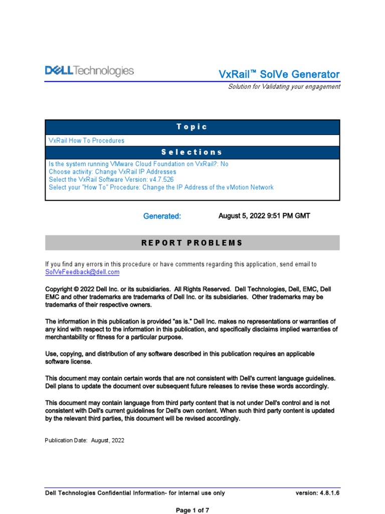 VxRail Appliance - VxRail How To Change Vmotion Network | PDF | V Mware ... VxRail Appliance - VxRail How To Change Vmotion Network | PDF | V Mware ...