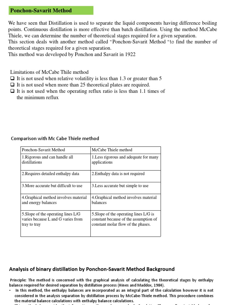 Ponchon Savarit | PDF | Teaching Methods & Materials
