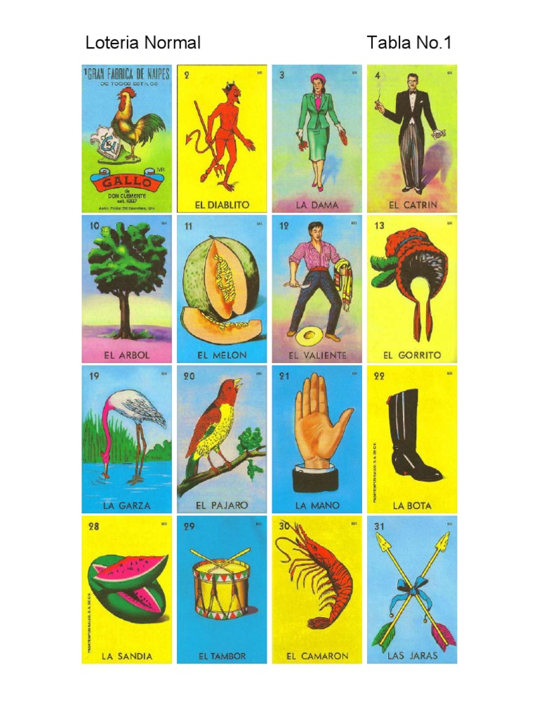 Loteria Mexicana 20 Tablas | PDF