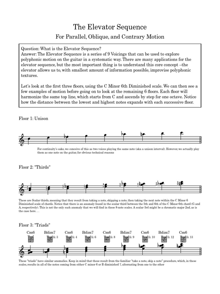 16 The Elevator Sequence Pdf Scale Music Interval Music