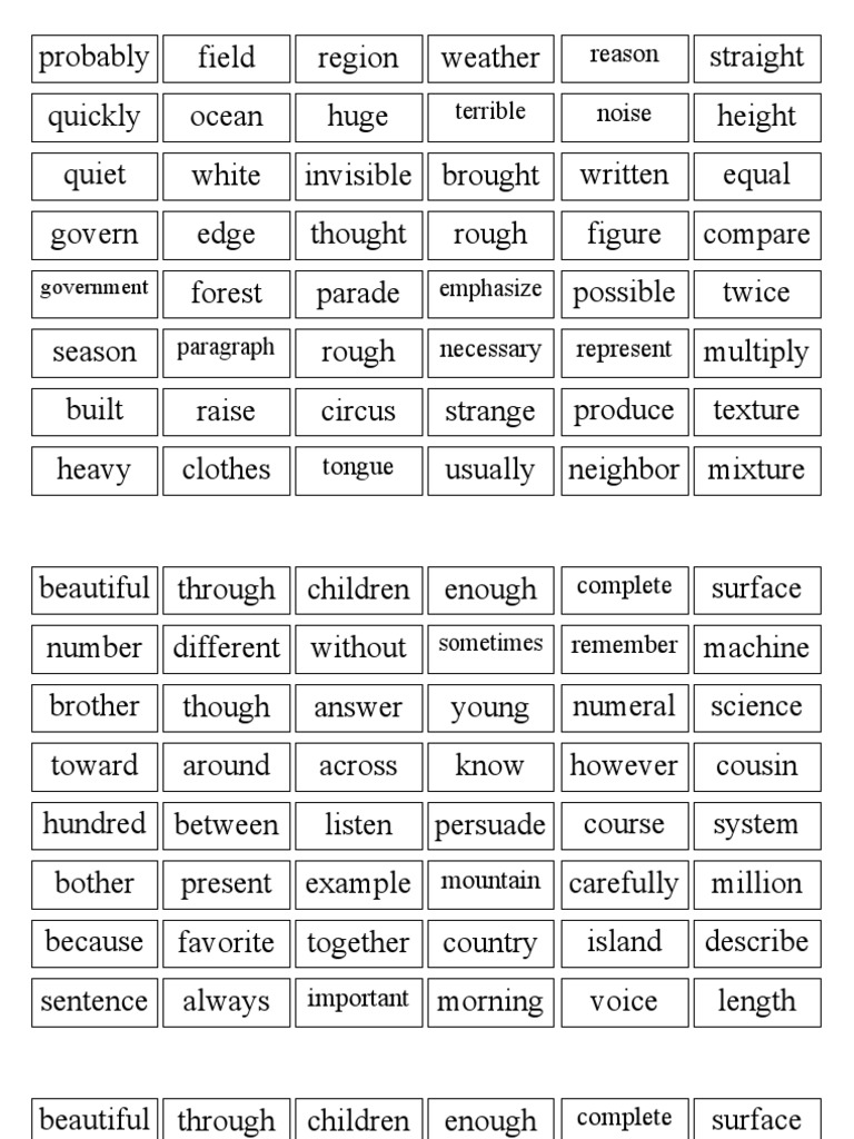 4TH GRADE READING BASIC SIGHT WORDS SET A | PDF