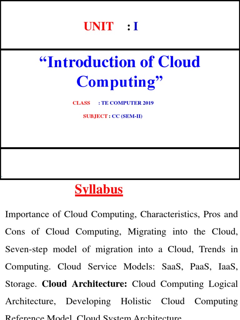 Overview of Cloud Computing Concepts | PDF | Cloud Computing | Software ...