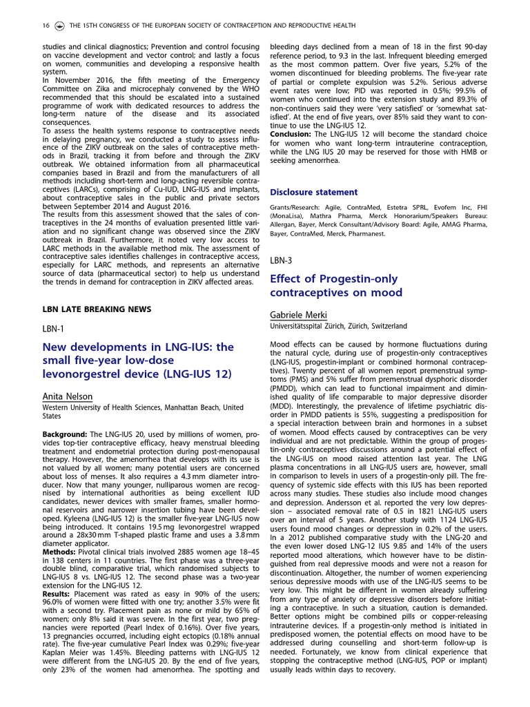 Nelson A - New developments in LNG-IUS- The small five-year low-dose ...