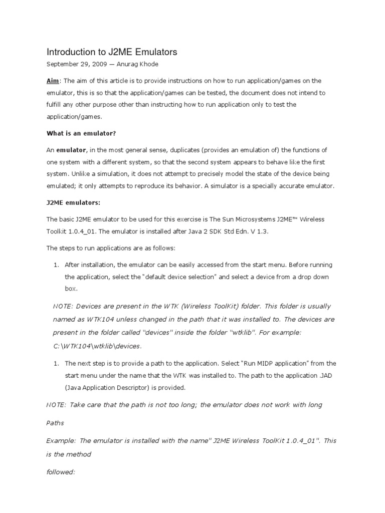 Introduction To J2ME | PDF | Business | Computers