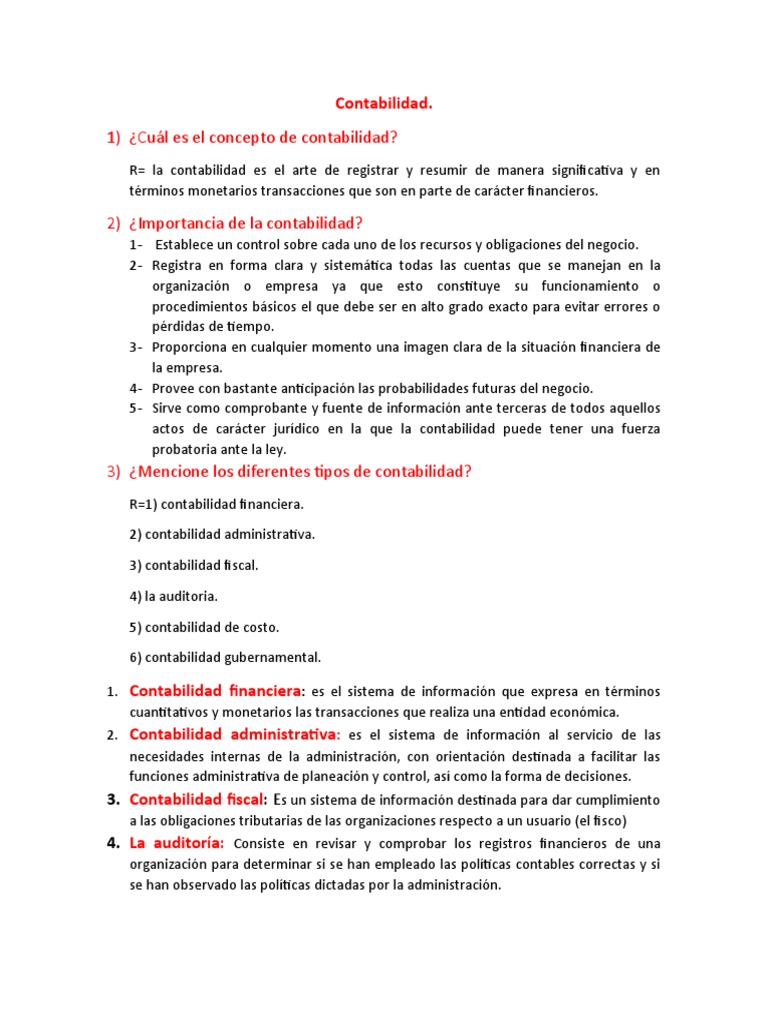 Cuestionario de Contabilidad Uno | PDF | Contabilidad | Auditoría