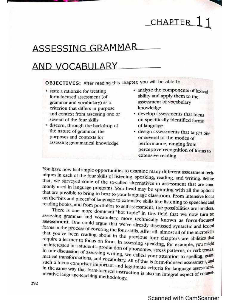 Brown & Abeywickrama (2010) - Assessing Grammar | PDF