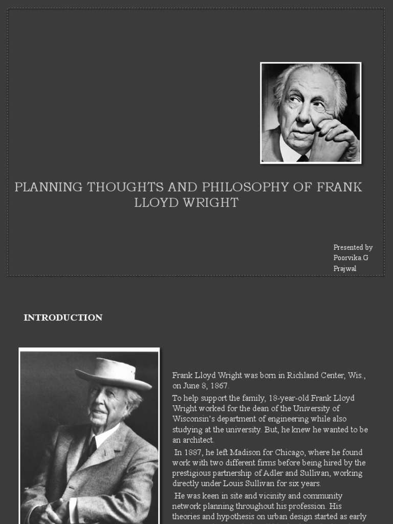 Frank Lloyd Wright's Urban Design Philosophy | PDF