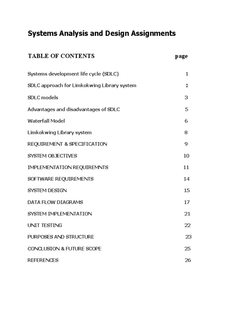 Systems Analysis and Design Assignments | PDF | Computers | Technology & Engineering