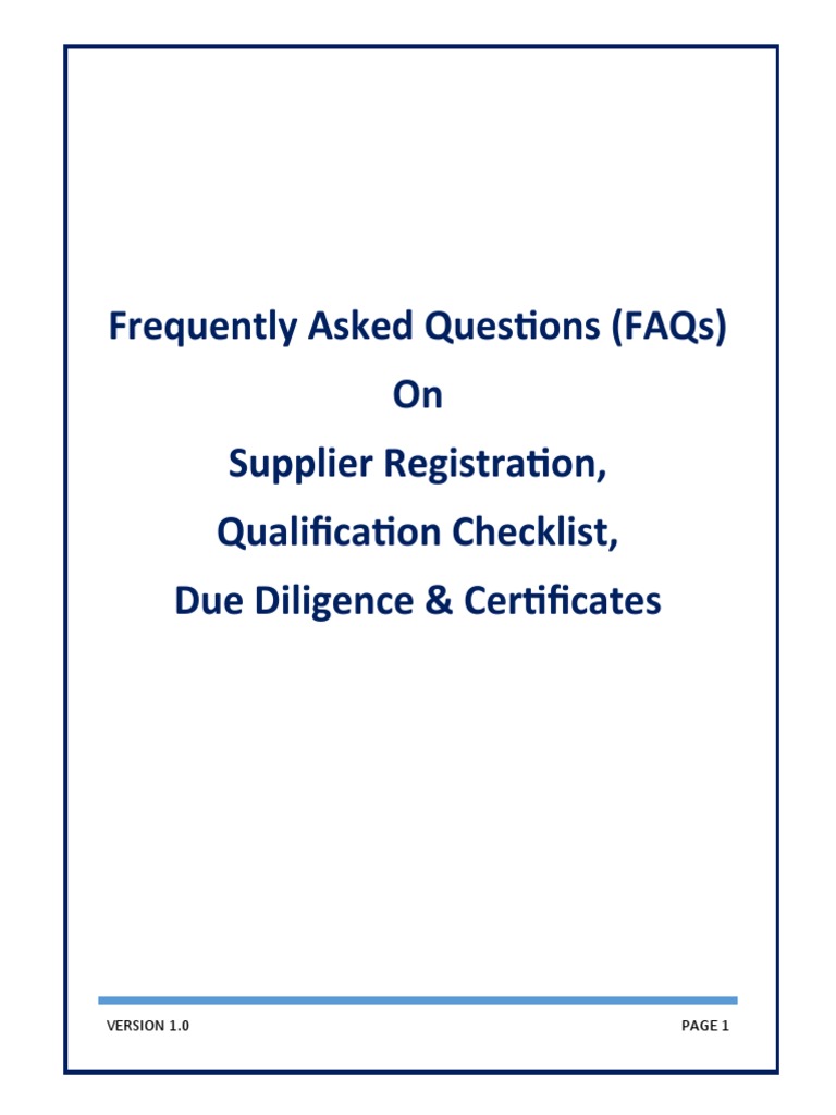 FAQs - PDO Supplier Registration | PDF | Business | Finance & Money Management