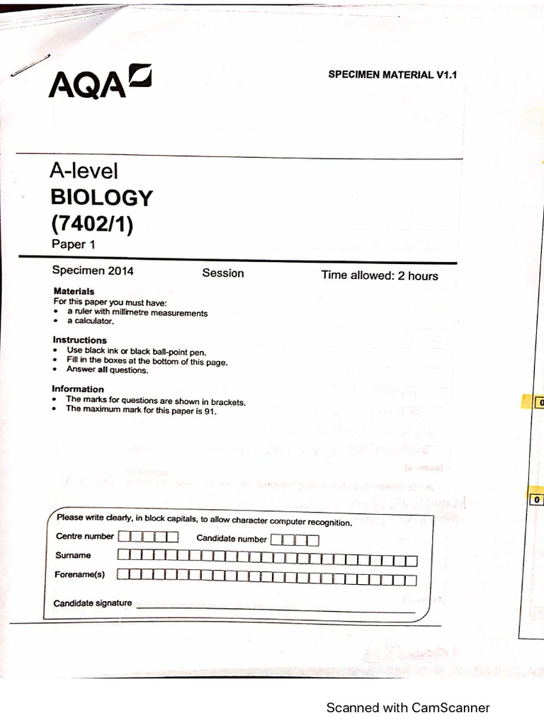 A - Level Biology Paper 1 | PDF