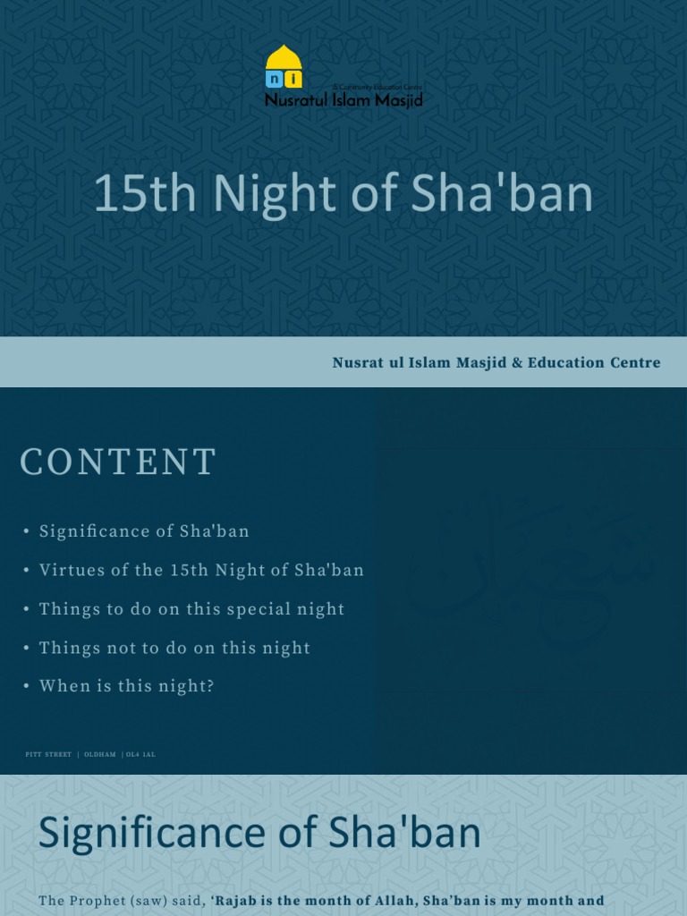 15th Night of Sha'ban | PDF | Forgiveness | Sharia