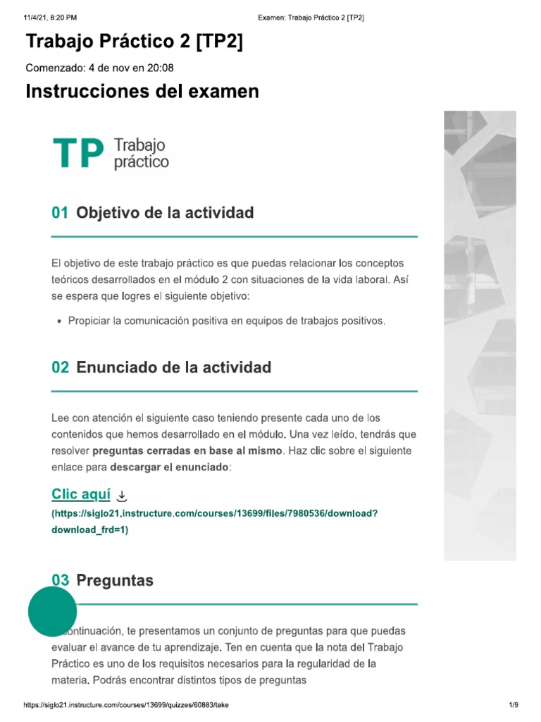 Examen_ Trabajo Práctico 2 [TP2] Grupo y Liderazgo | PDF