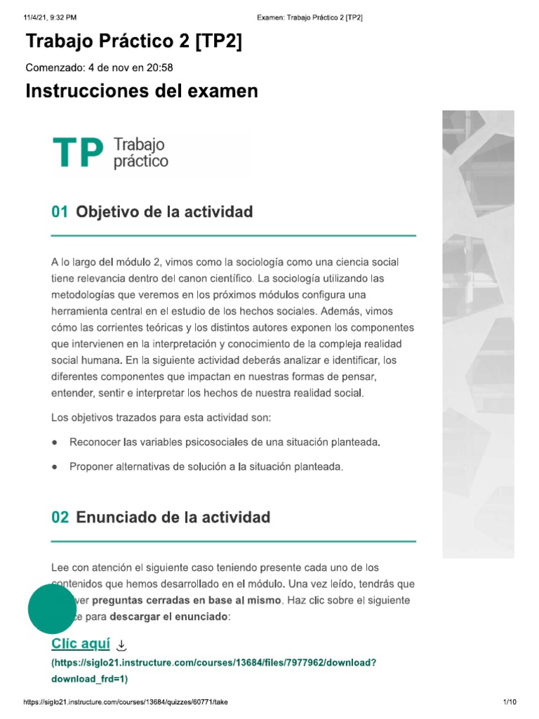 Examen - Trabajo Práctico 2 (TP2) | PDF