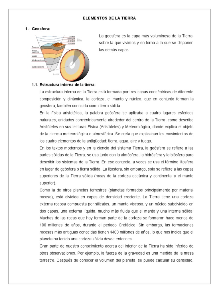 Elementos de La Tierra | PDF | Tierra | Núcleo planetario