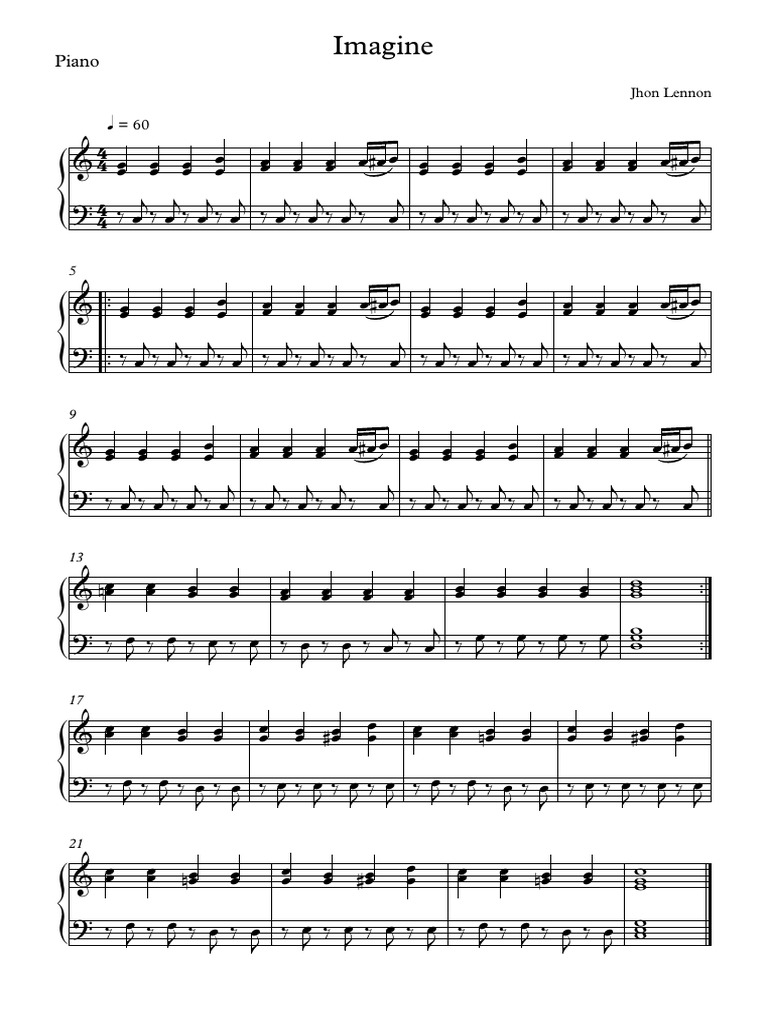 Imagine - Piano | PDF