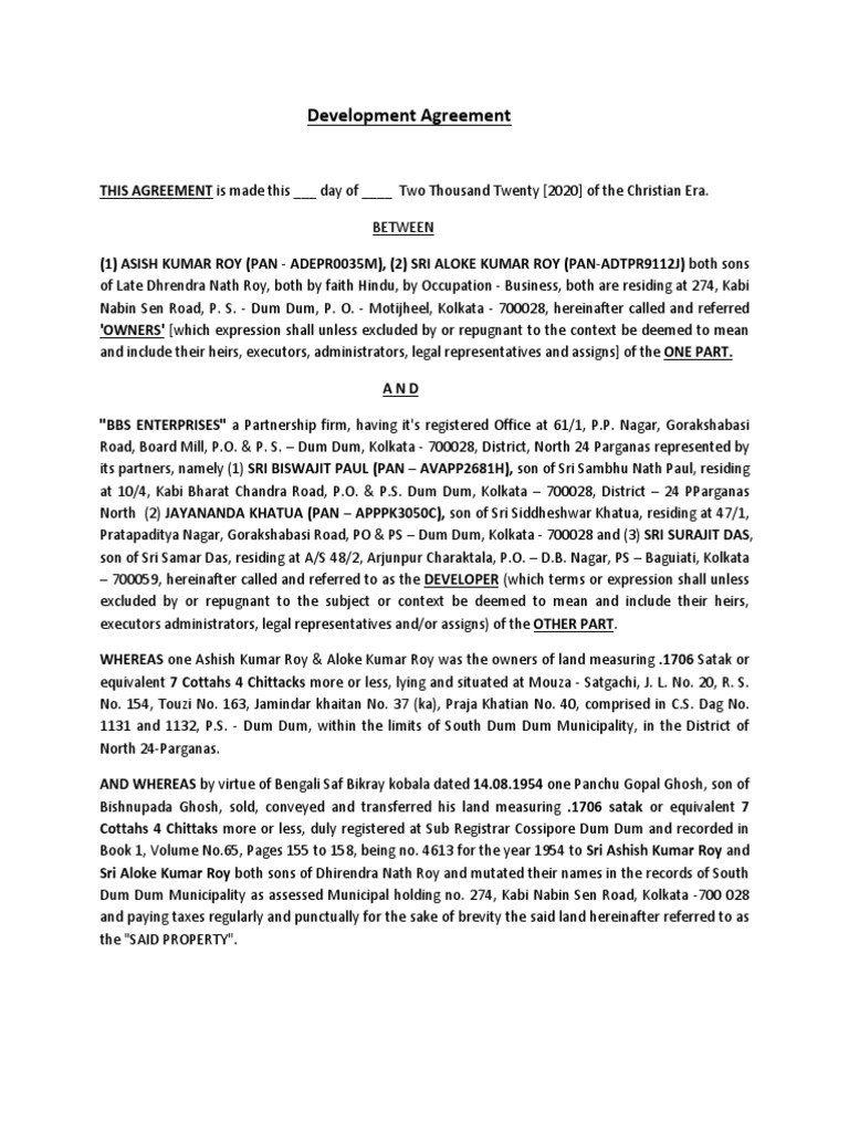 Development Agreement | PDF